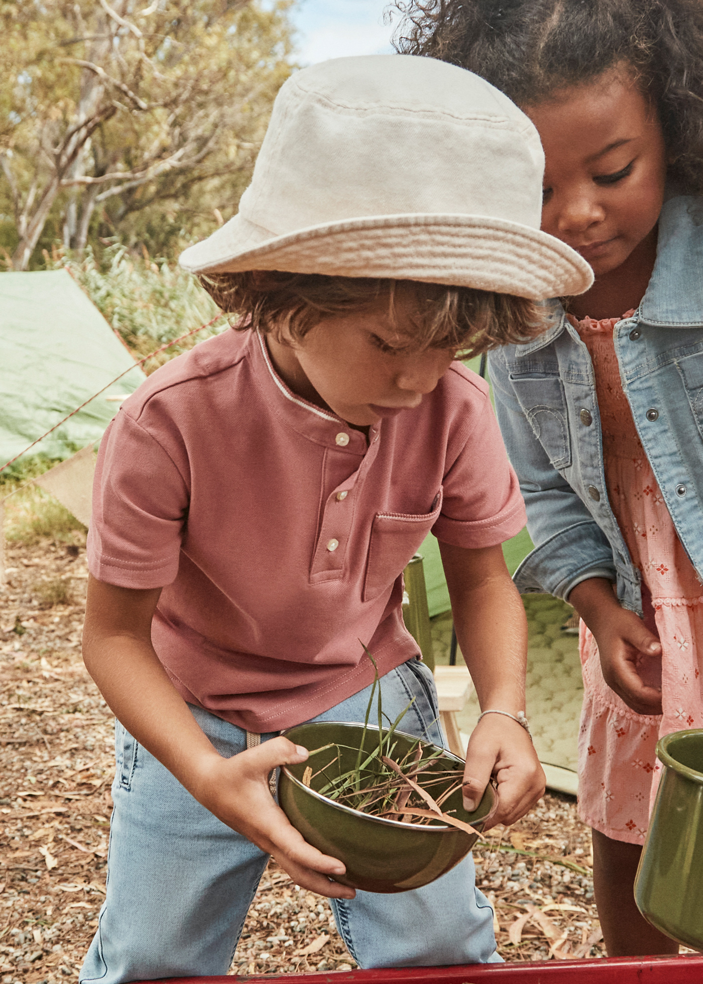 Boy Mandarin Collar Polo Shirt Guava | Mayoral