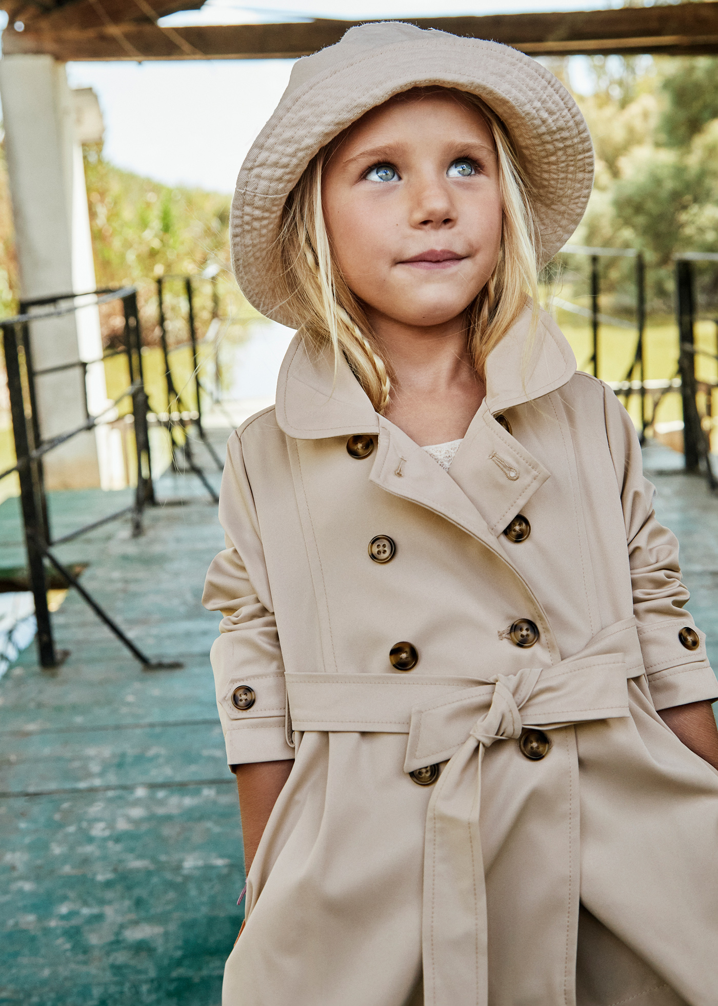 Girl Belted Trench Coat Sepia | Mayoral