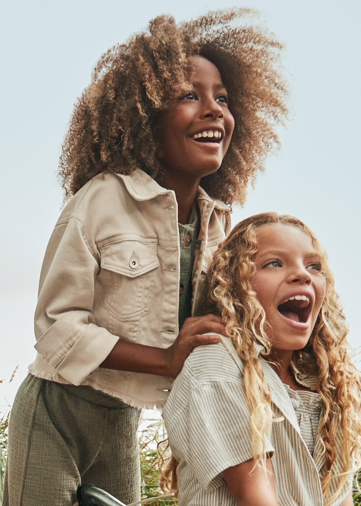 Girl Twill Jacket with Frayed Hem Sand | Mayoral