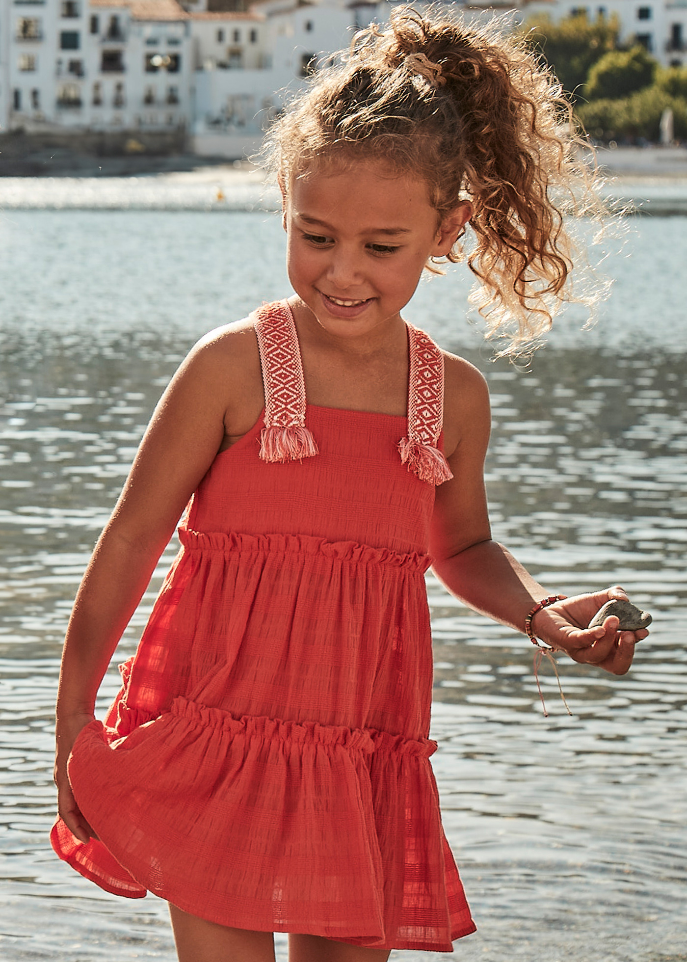 Girl Applique Strap Dress Paprika | Mayoral
