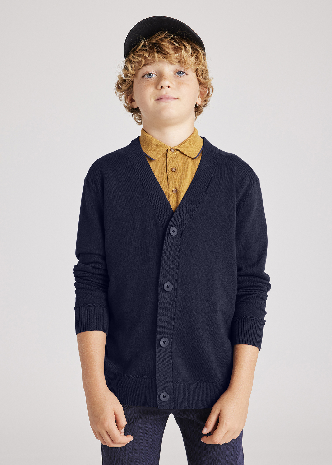 Jacheta tricot baiat Navy blue | Mayoral