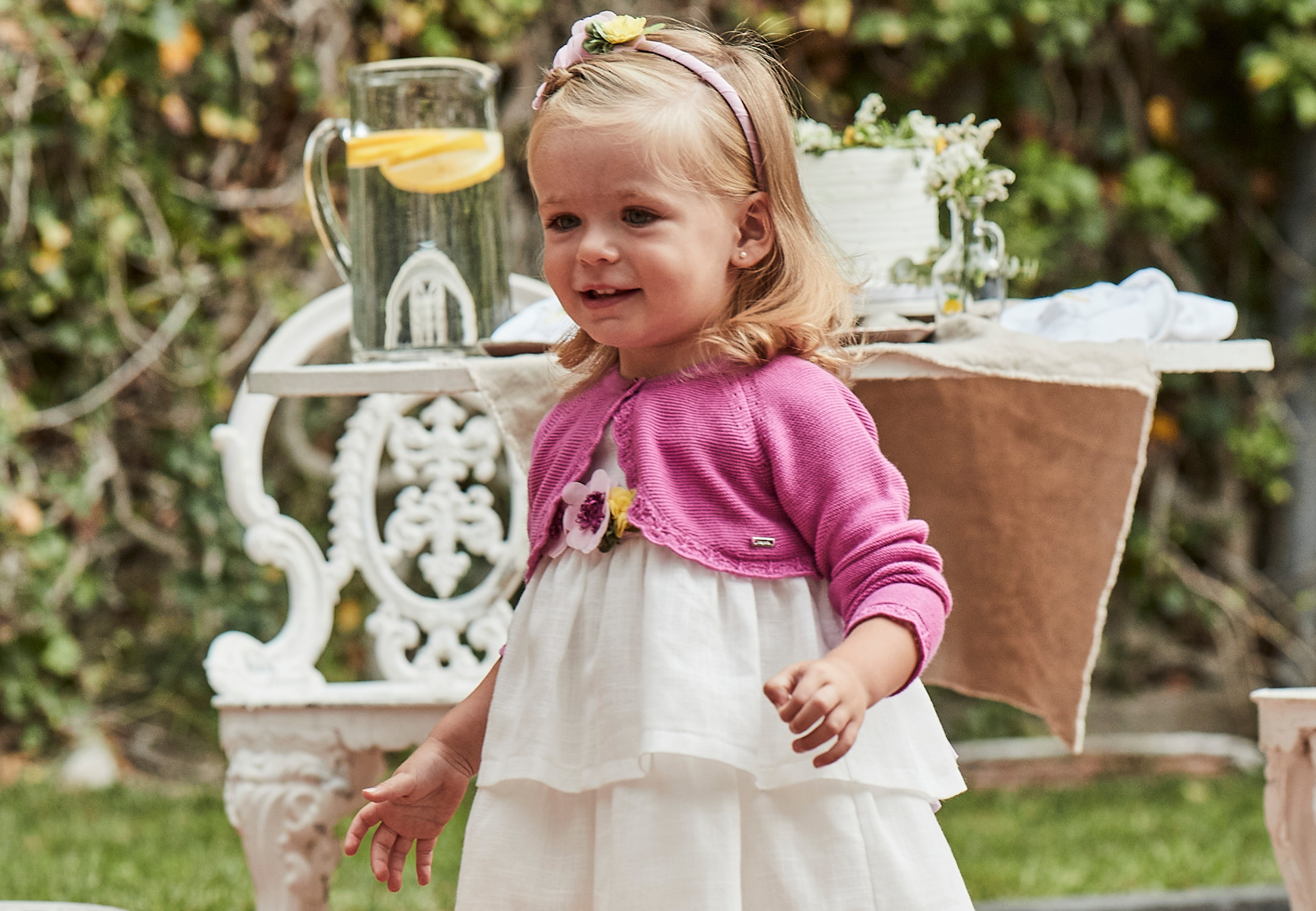 Baby Cropped Knit Cardigan Orchid | Mayoral