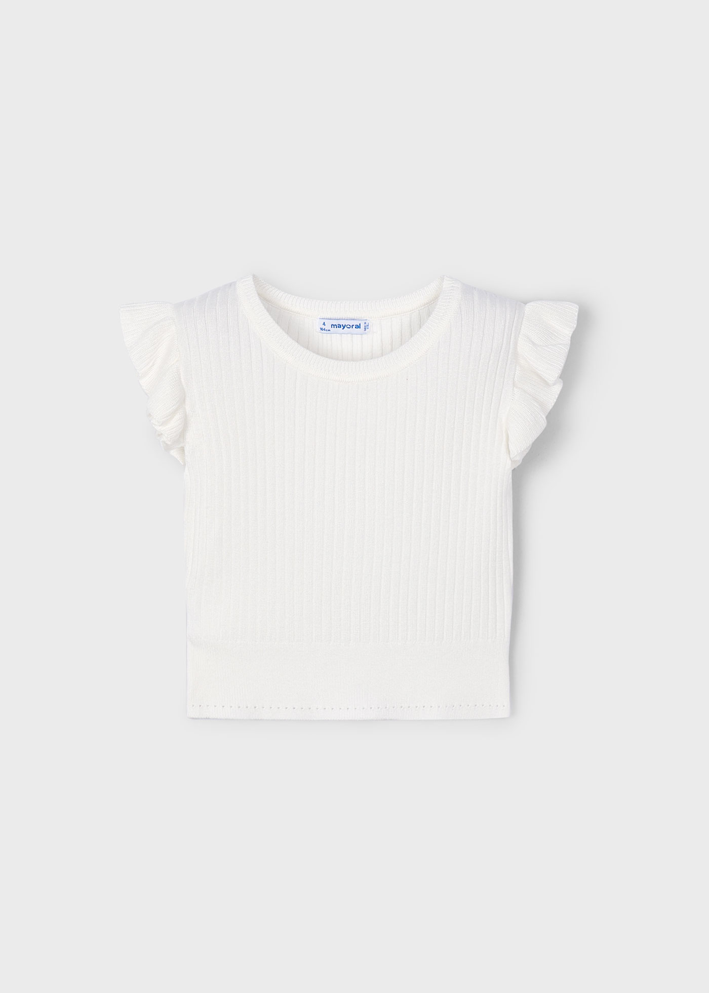 Girl Ribbed Knit Top Off white | Mayoral