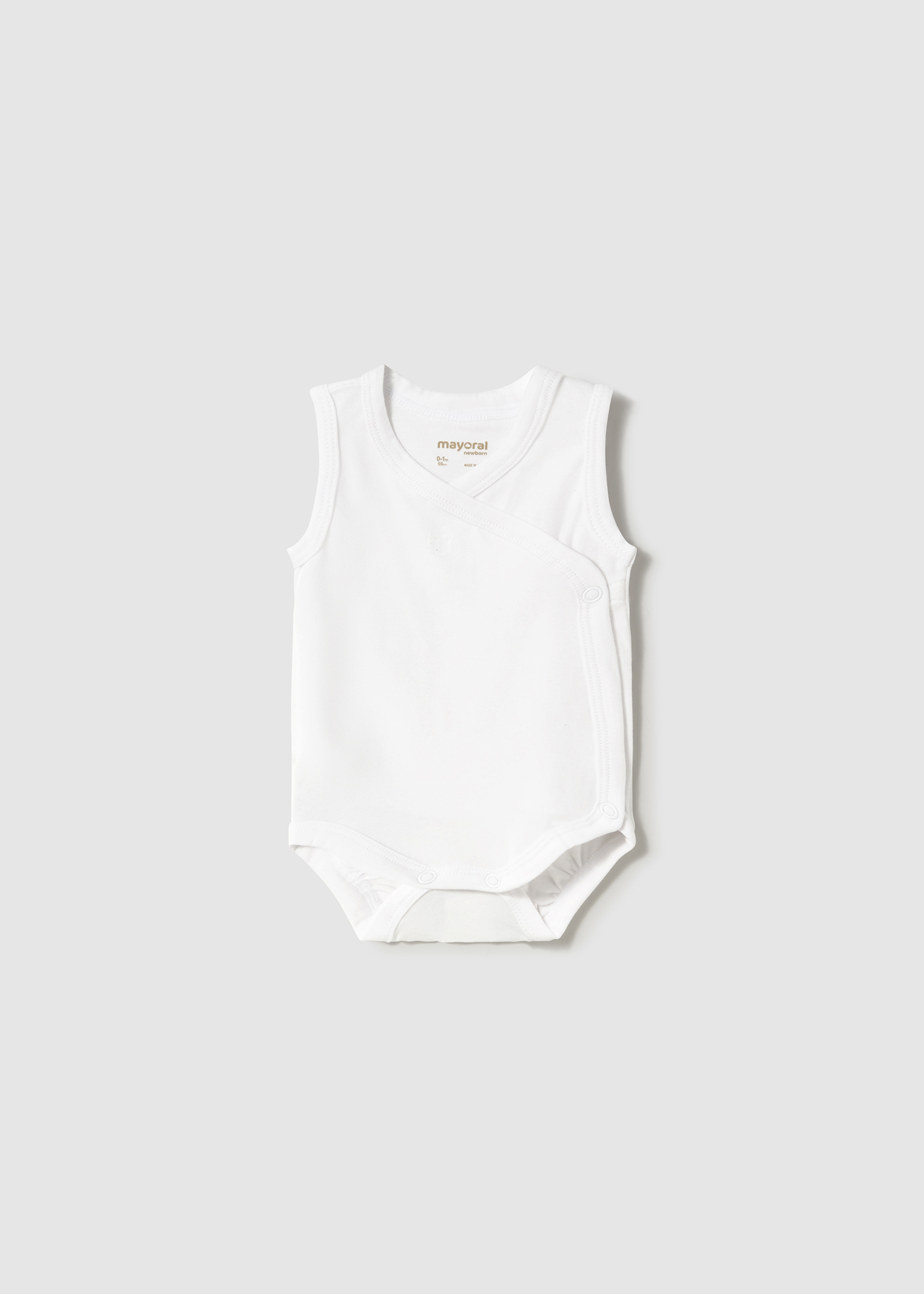 Newborn Sleeveless Bodysuit White | Mayoral