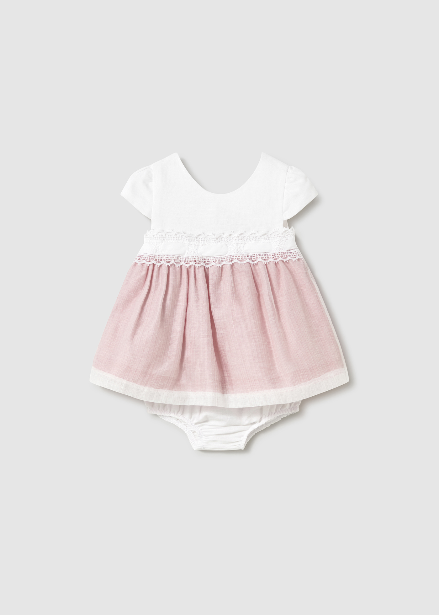 Newborn girl combined dress with nappy cover Baby pink | Mayoral