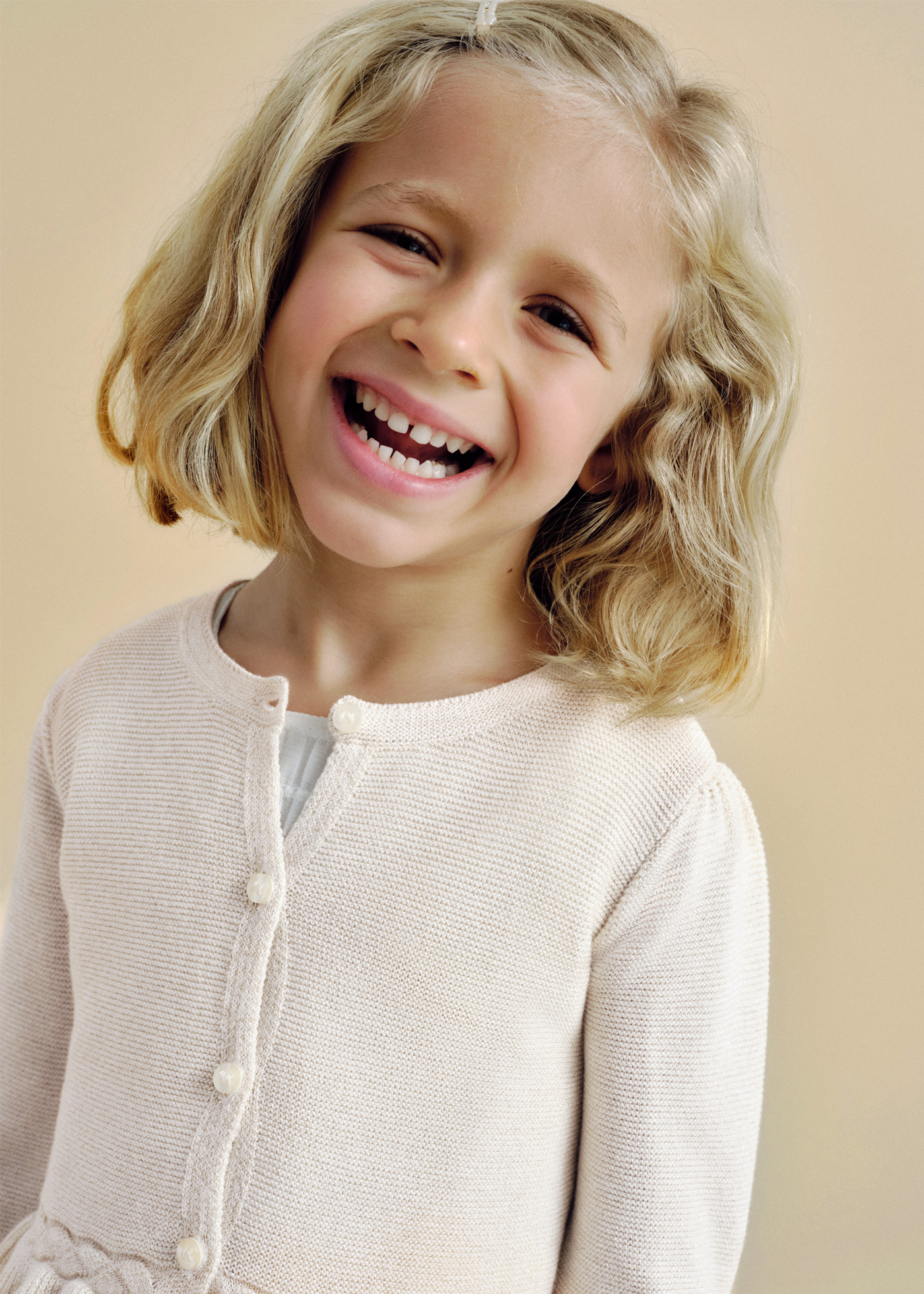 Girl Knit Cardigan with Braided Details Champagne | Mayoral