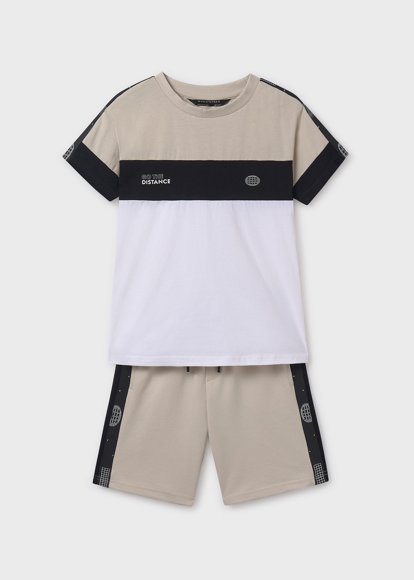 Boy Color Block T-Shirt and Shorts Set Quartz | Mayoral