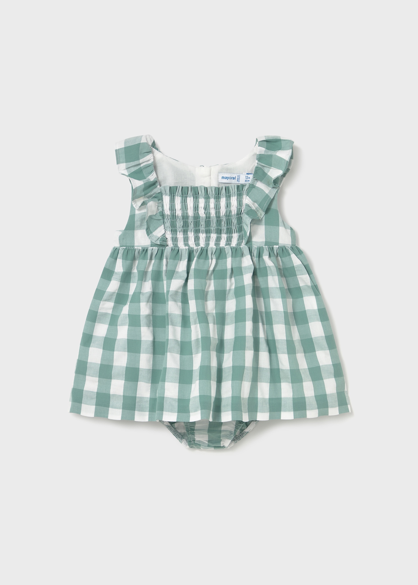 Baby Vichy Dress with Bloomers Emerald | Mayoral