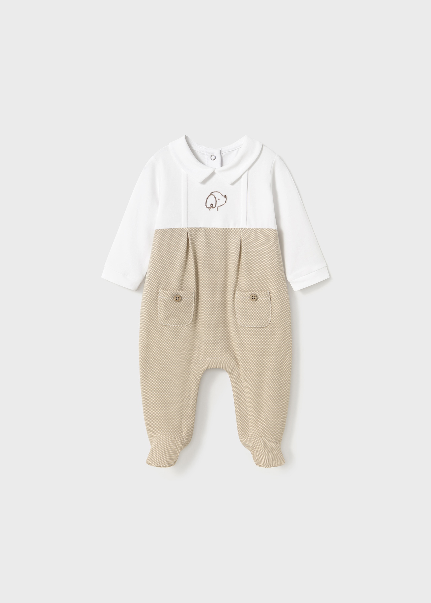 Newborn Collared One-Piece Frappe | Mayoral
