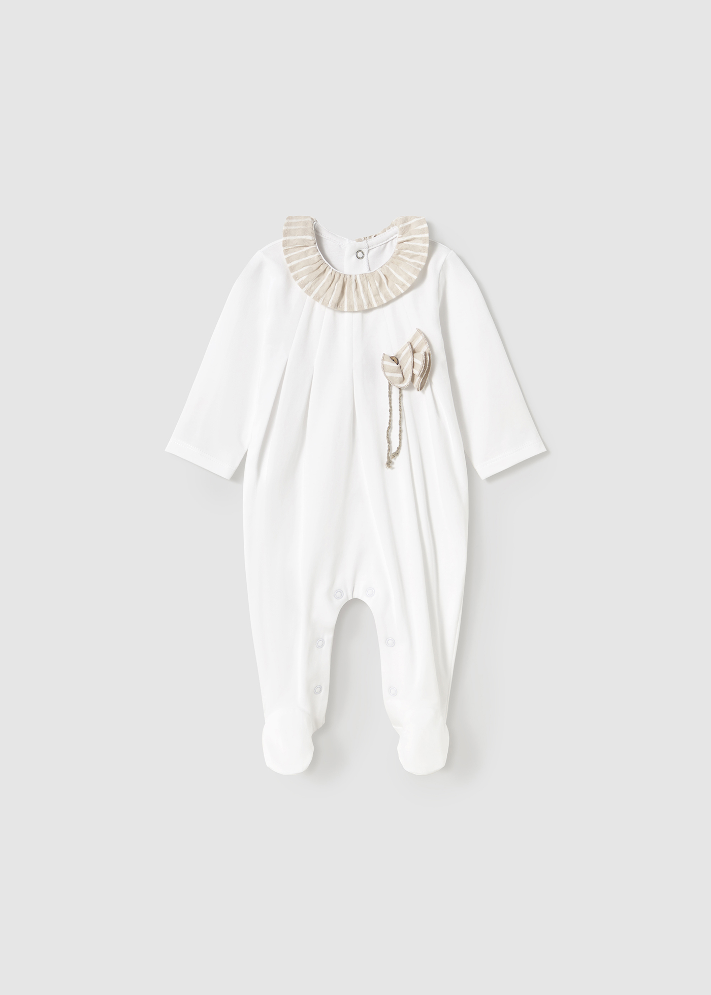 Newborn One-Piece with Stripe Detail White | Mayoral