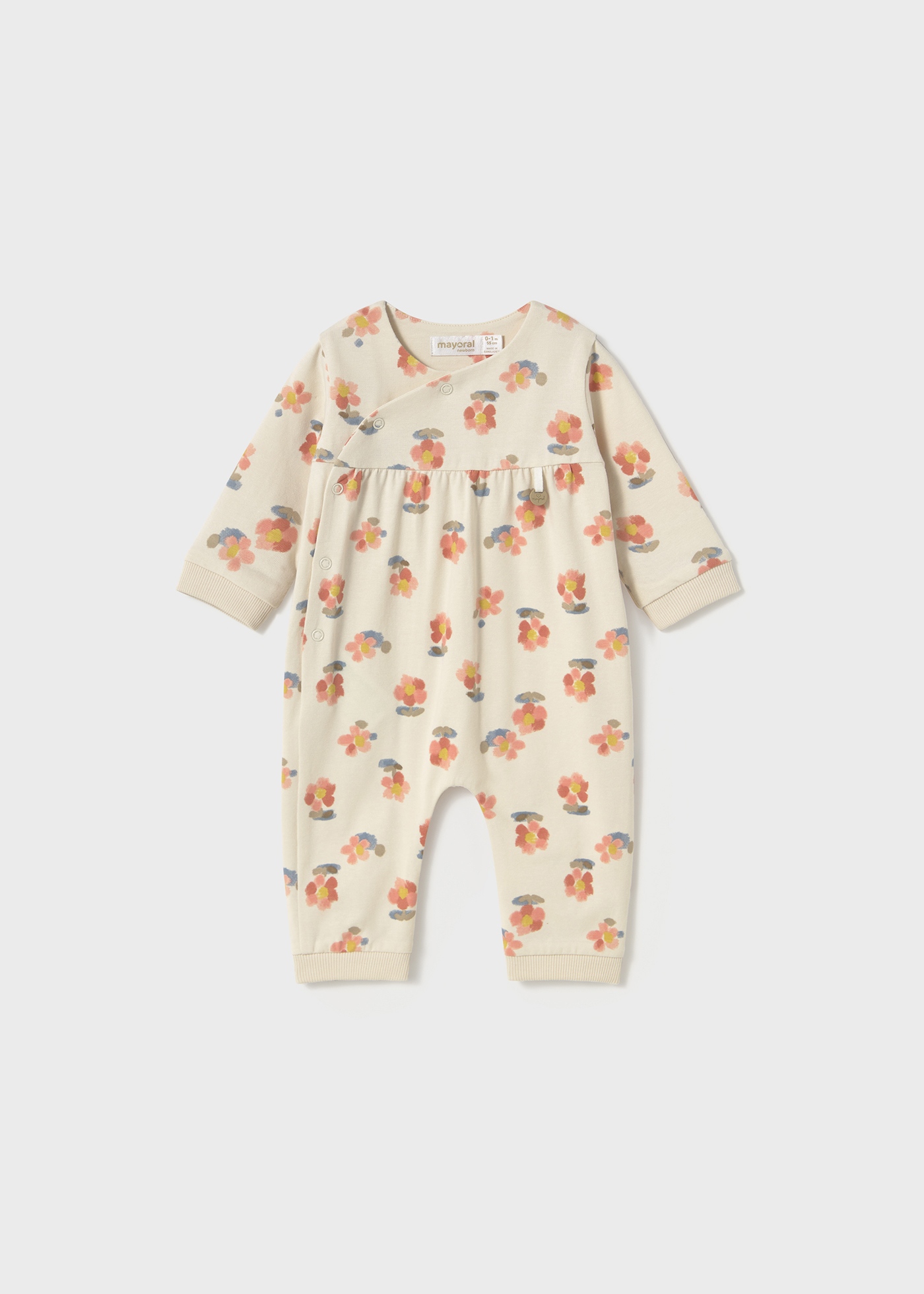 Newborn One-Piece with Foot Coverings Peach | Mayoral