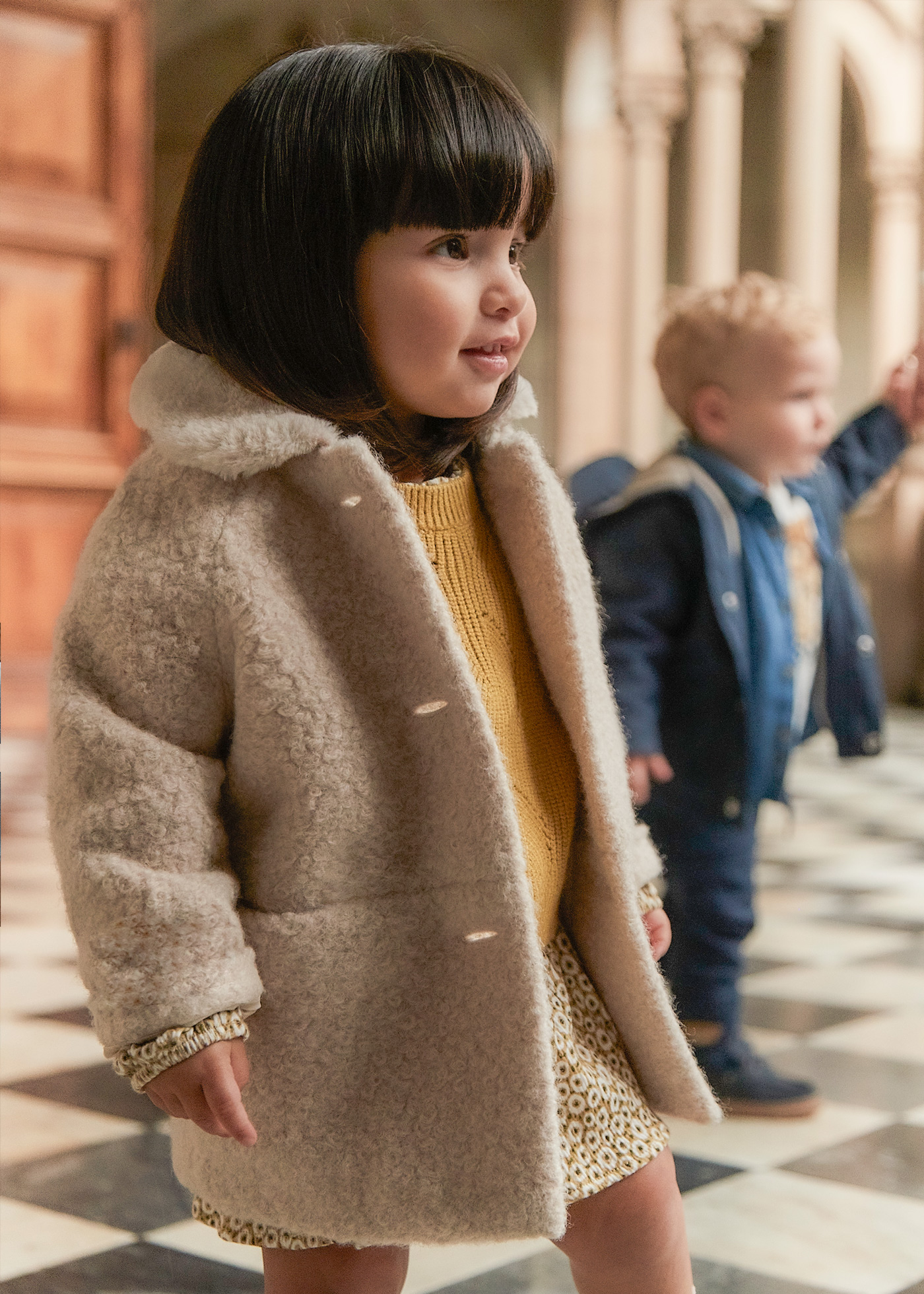 Baby Terry Cloth Coat Sand | Mayoral