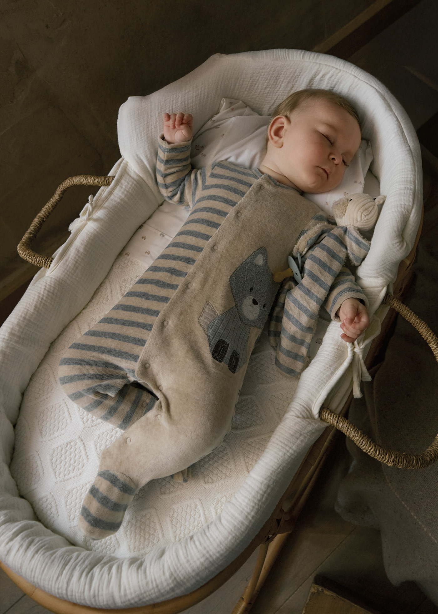 Newborn set of 2 rompers with feet Cereal heather | Mayoral