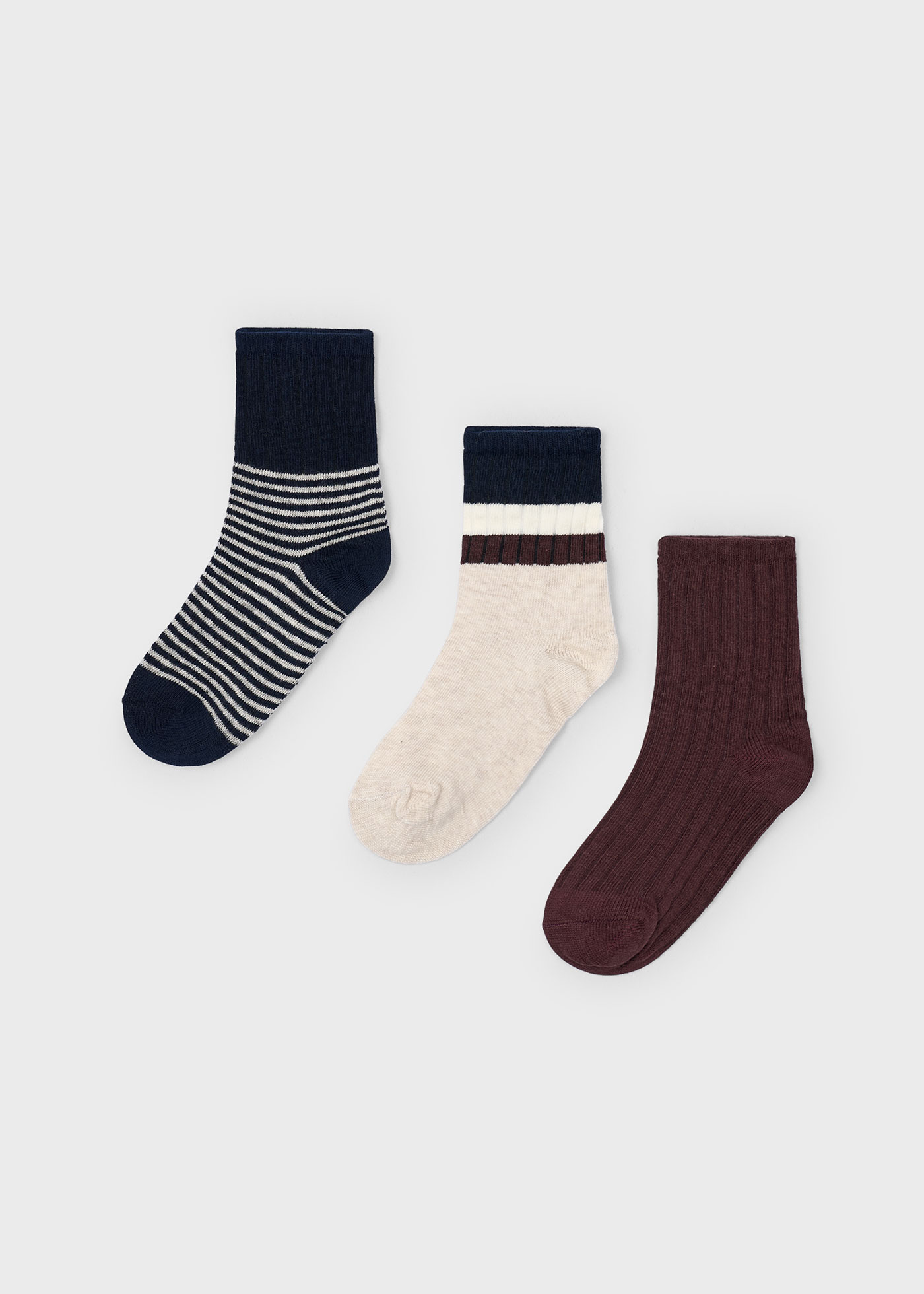 Boys 3 pack of socks Plum | Mayoral