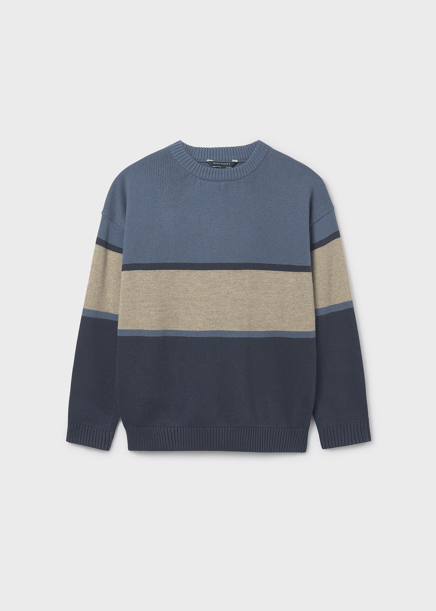 Boy Color Block Knit Sweater Steel heather | Mayoral