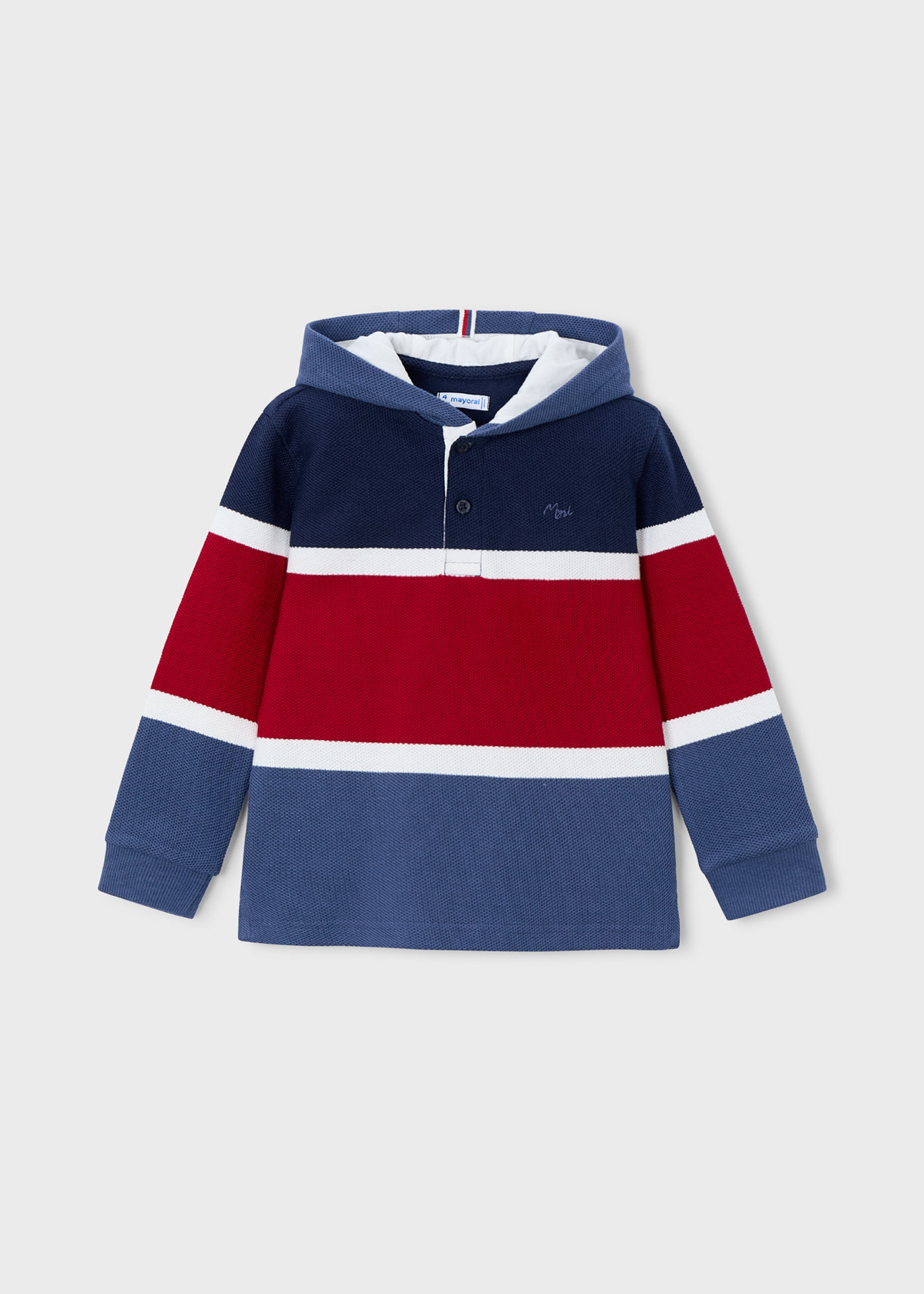 Boy Hooded Polo Shirt Blue | Mayoral