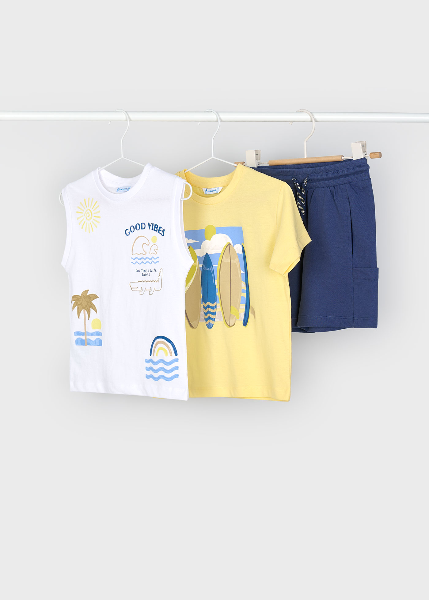 Boy 3-Piece Surf Graphic Set Ocean lemon | Mayoral